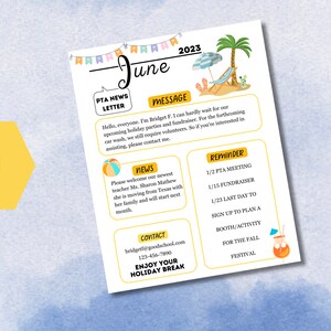 EDITABLE June Newsletter Template, Classroom Printable Handout Flyer ...