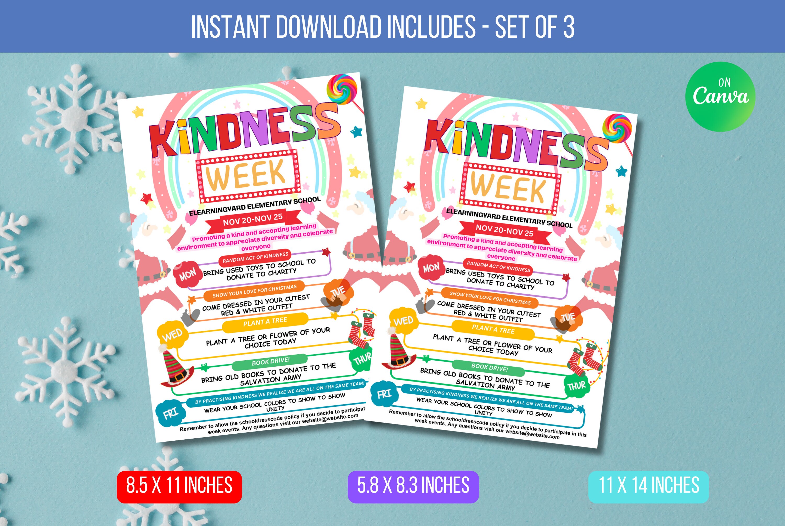 EDITABLE Kindness Week Itinerary Flyer Diversity Inclusion - Etsy