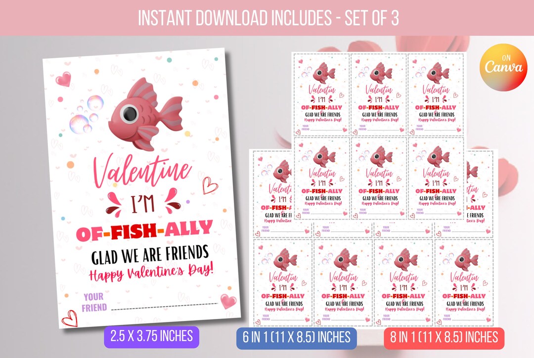 EDITABLE You Are O'fish'ally Awesome, Valentines Goldfish Gift Tags ...