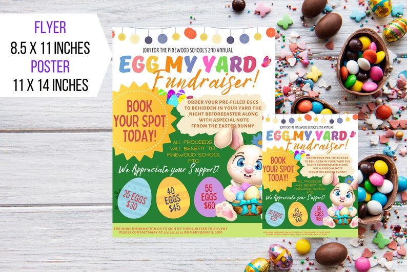 Egg My Yard Event Flyer Printable, Editable Egg Event Easter Bunny ...