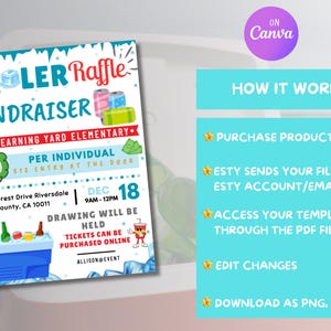 EDITABLE Cooler Raffle Ticket Fundraiser Flyer, School PTO PTA Flyer ...