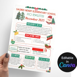 EDITABLE December PTO Newsletter Flyer, School Event, Why Volunteer ...
