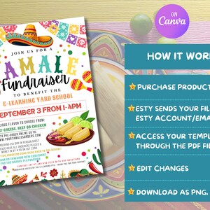 EDITABLE Tamale Fundraiser, Mexican Food Dinner Night Event, PTO PTA ...