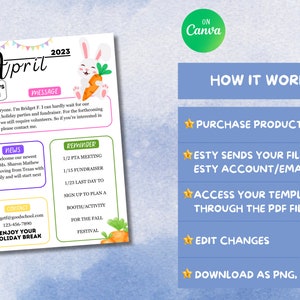 EDITABLE April Newsletter Template, Classroom Printable Handout Flyer ...