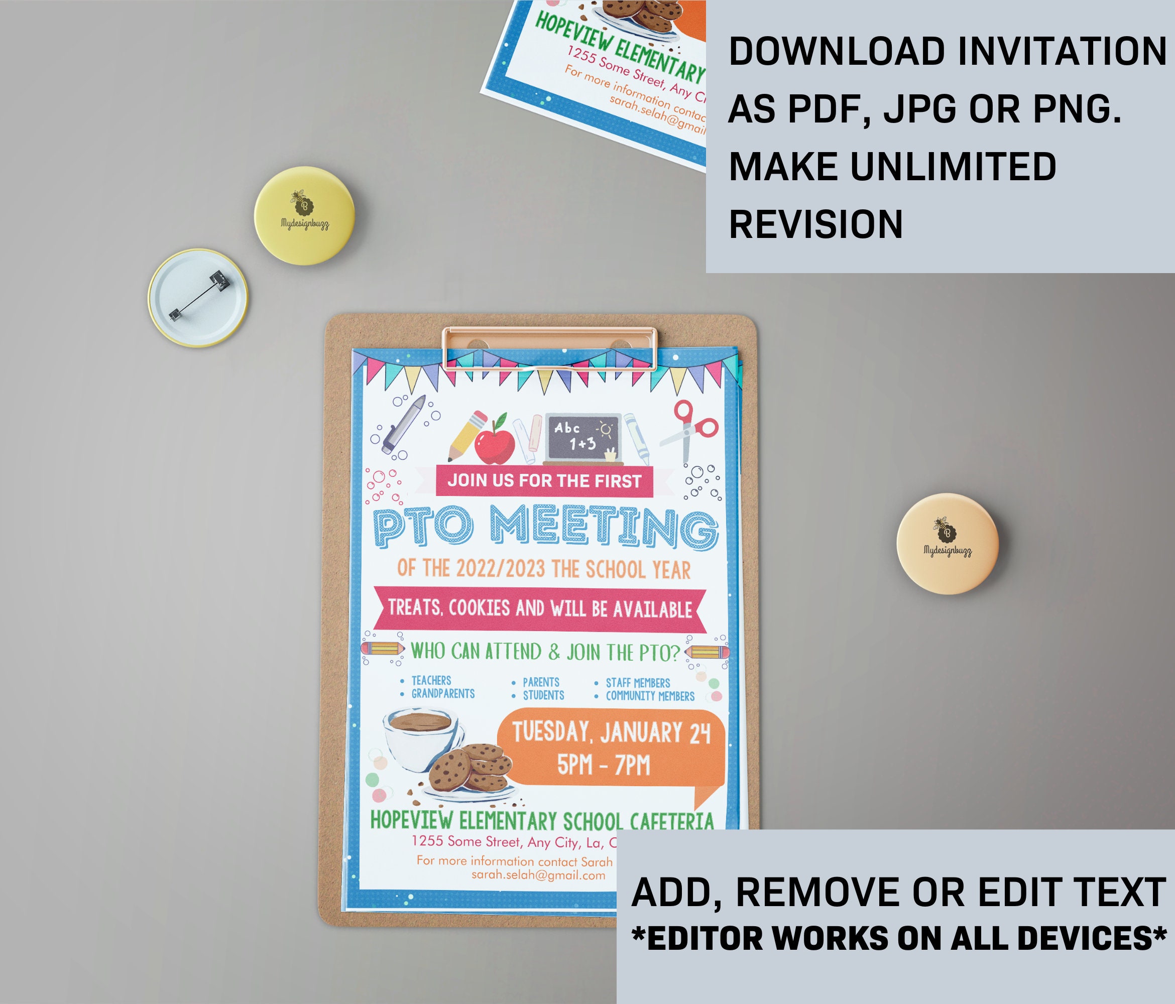 Editable/printable PTO PTA Meeting Handout Flyer School - Etsy