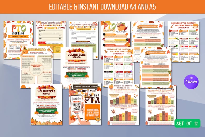 EDITABLE PTO Flyer Bundle Printable School PTO Information - Etsy