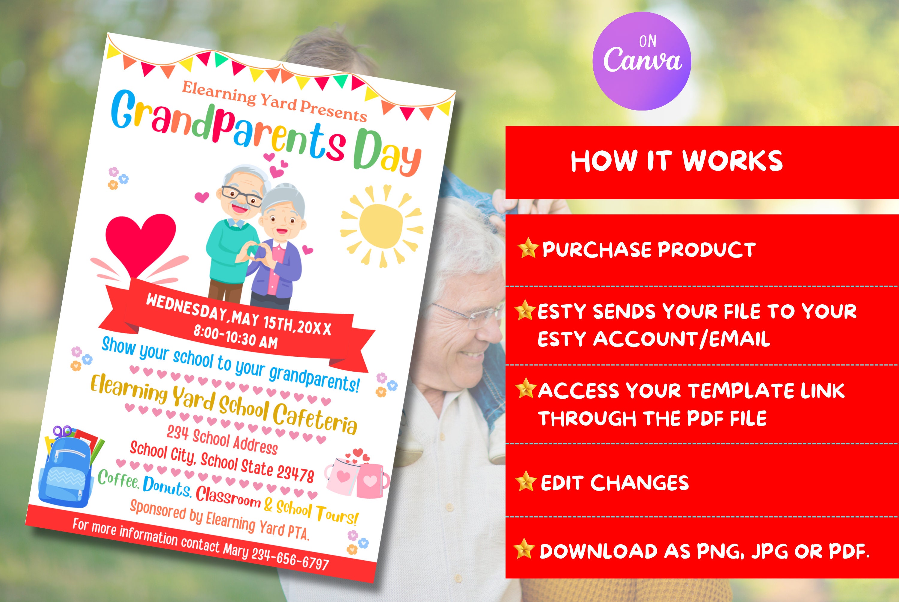 EDITABLE Grandparents Day Invite, Printable Grandparents Party ...