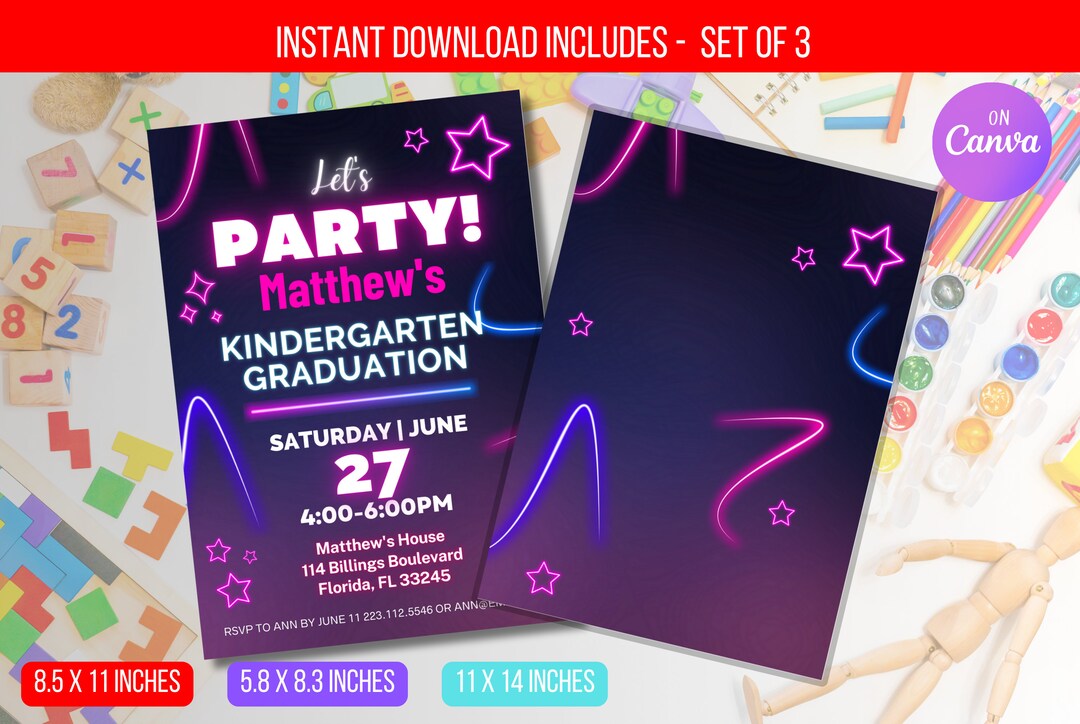 EDITABLE Kindergarten Graduation Invitation Flyer, Printable ...