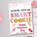 EDITABLE Smart Cookie Valentine's Day Gift Tag, Cookie Favor Tag ...