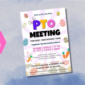 EDITABLE April PTO Meeting Handout Flyer, School Information Meeting ...