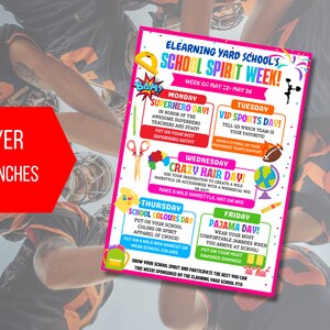 EDITABLE School Spirit Week Flyer, School Spirit Week Poster, Spirit ...
