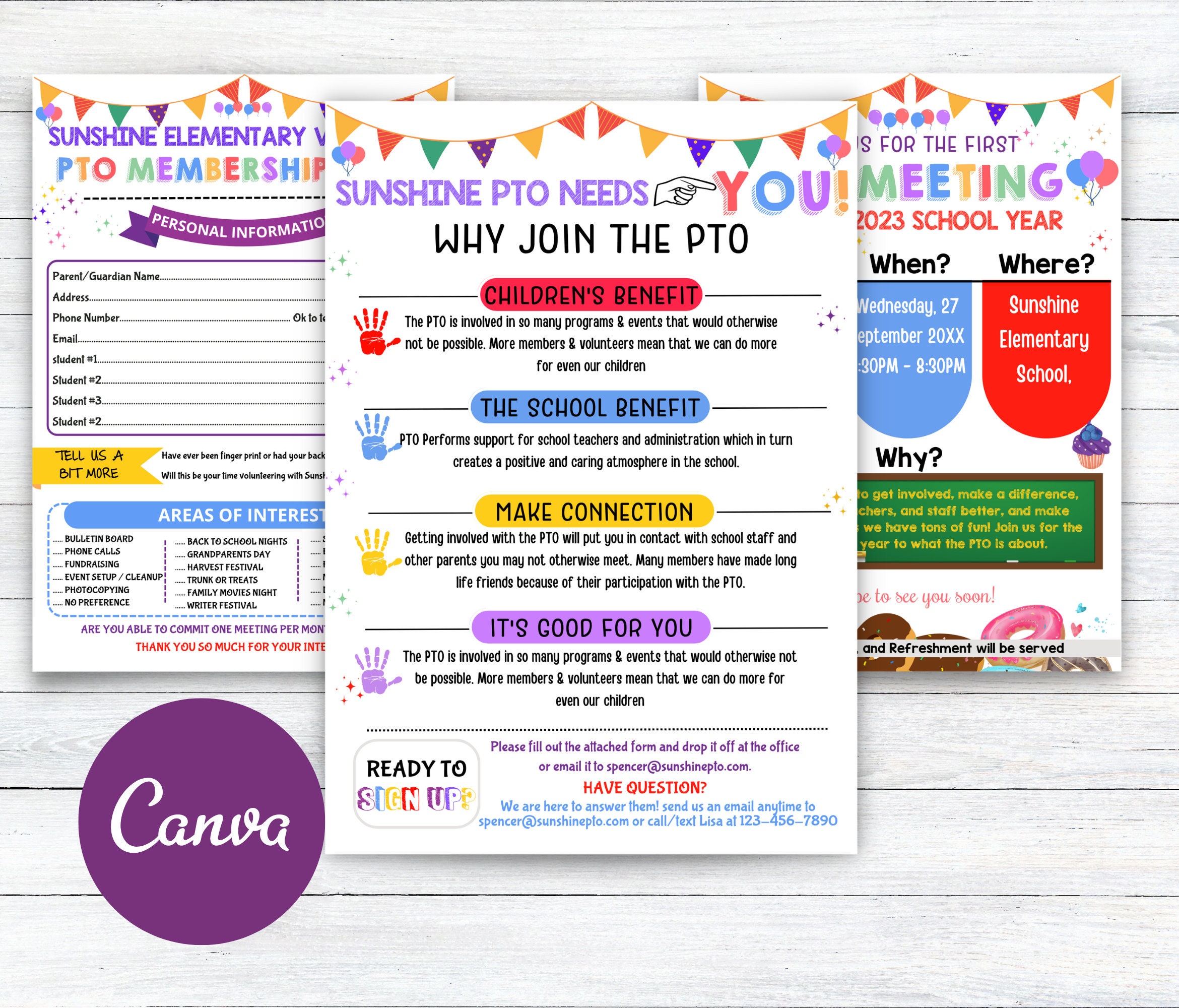 Editable PTO Flyer Bundle Printable School PTO Information - Etsy Australia