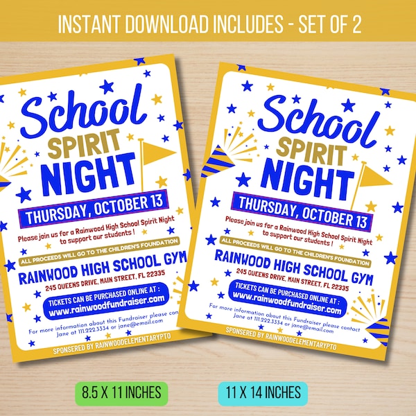 School Spirit Night Flyer - Etsy