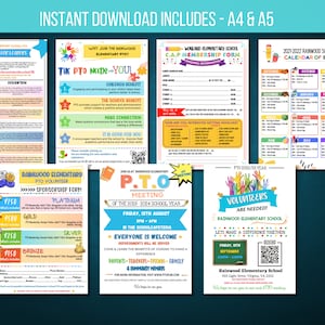 EDITABLE PTO PTA Complete Package Flyer, Sponsorship Form, Volunteer ...