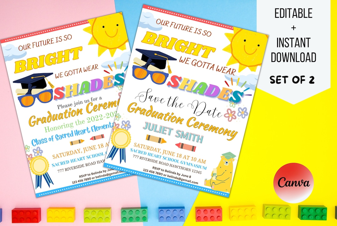 Graduation Announcement and Invitation Digital Template | Graduation ...