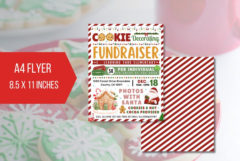 EDITABLE Cookie Decorating Fundraiser Flyer, PTA PTO Holiday Fundraiser ...