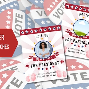 EDITABLE Presidential Campaign Poster, Class Campaign President, High ...