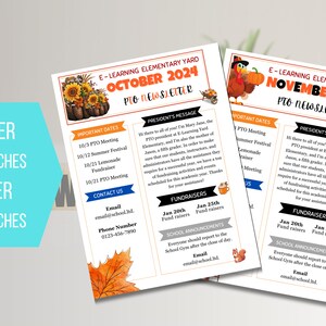 EDITABLE PTO Monthly Newsletter Template Bundle, Classroom Printable ...