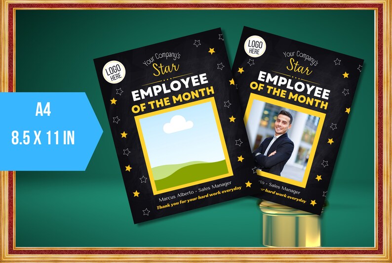 Editable Employee of the Month Flyer Employee Appreciation - Etsy