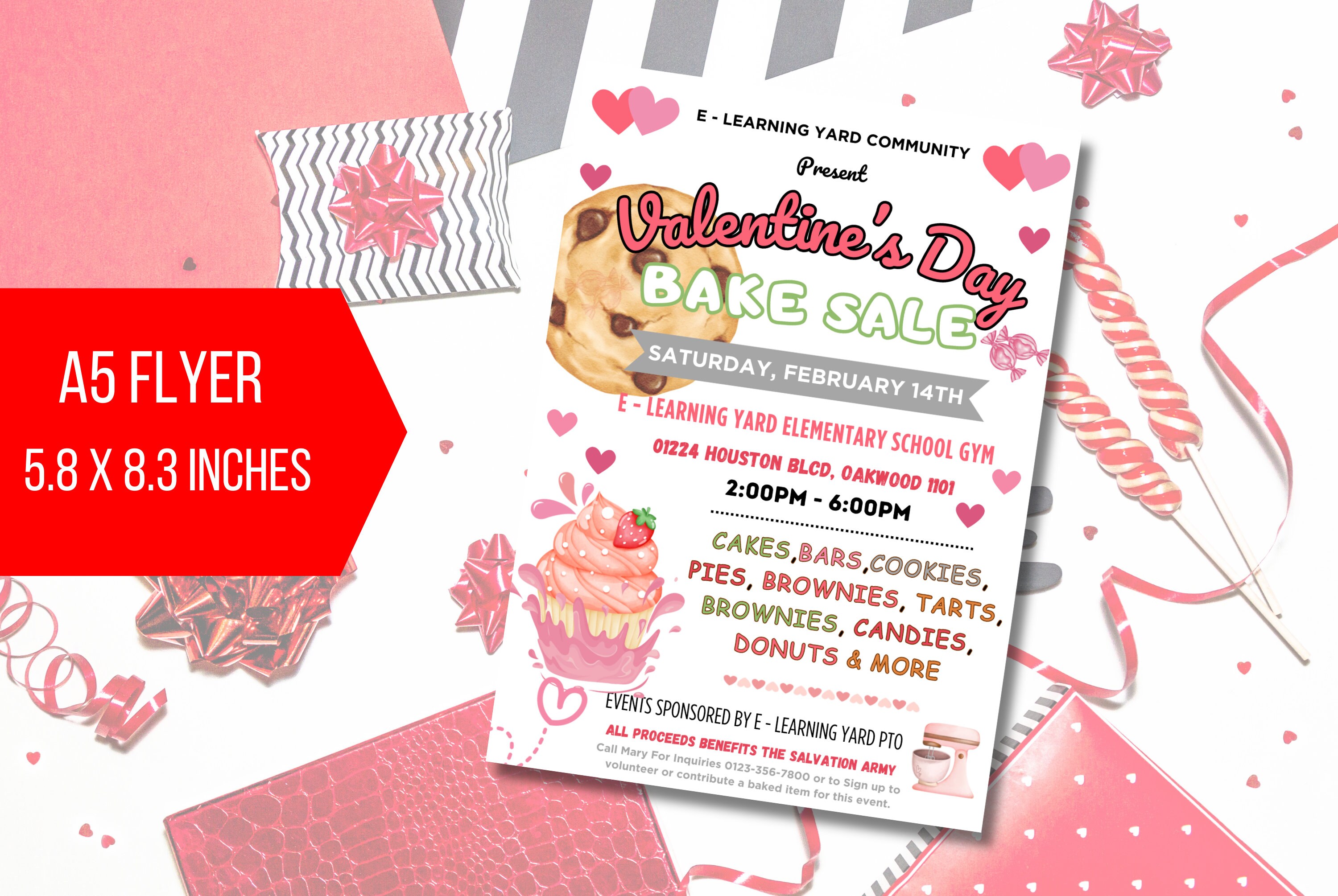 EDITABLE Valentine's Day Bake Sale Flyer Bake Sale Event - Etsy