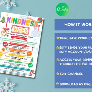 EDITABLE Kindness Week Itinerary Flyer, Diversity Inclusion, Printable ...