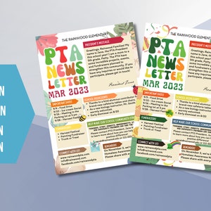 EDITABLE PTA Monthly Newsletter Template Bundle, Classroom Printable ...