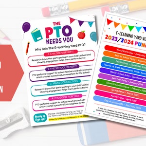 EDITABLE PTO Flyer Bundle, Printable School PTO Information Forms ...