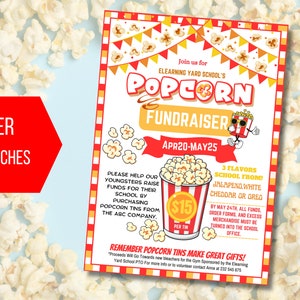 EDITABLE Popcorn Fundraiser Flyer Template, Non Profit Event Poster ...