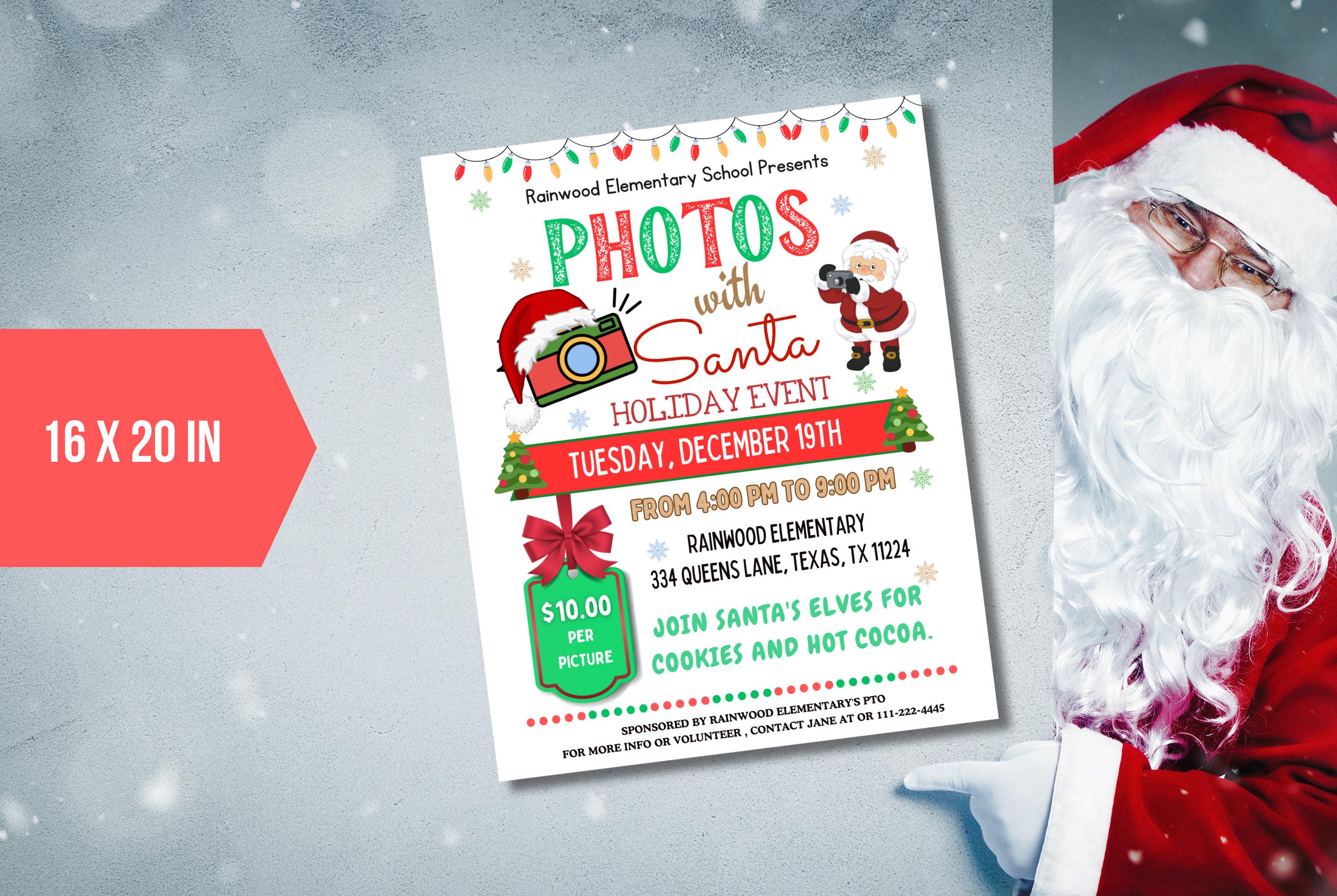 EDITABLE Photos With Santa Flyer Printable Photos Invitation - Etsy