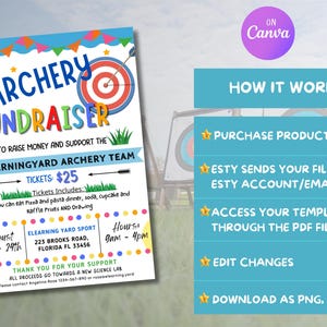 EDITABLE Archery Fundraiser Flyer, Archery Flyer Fundraiser, Fundraiser ...