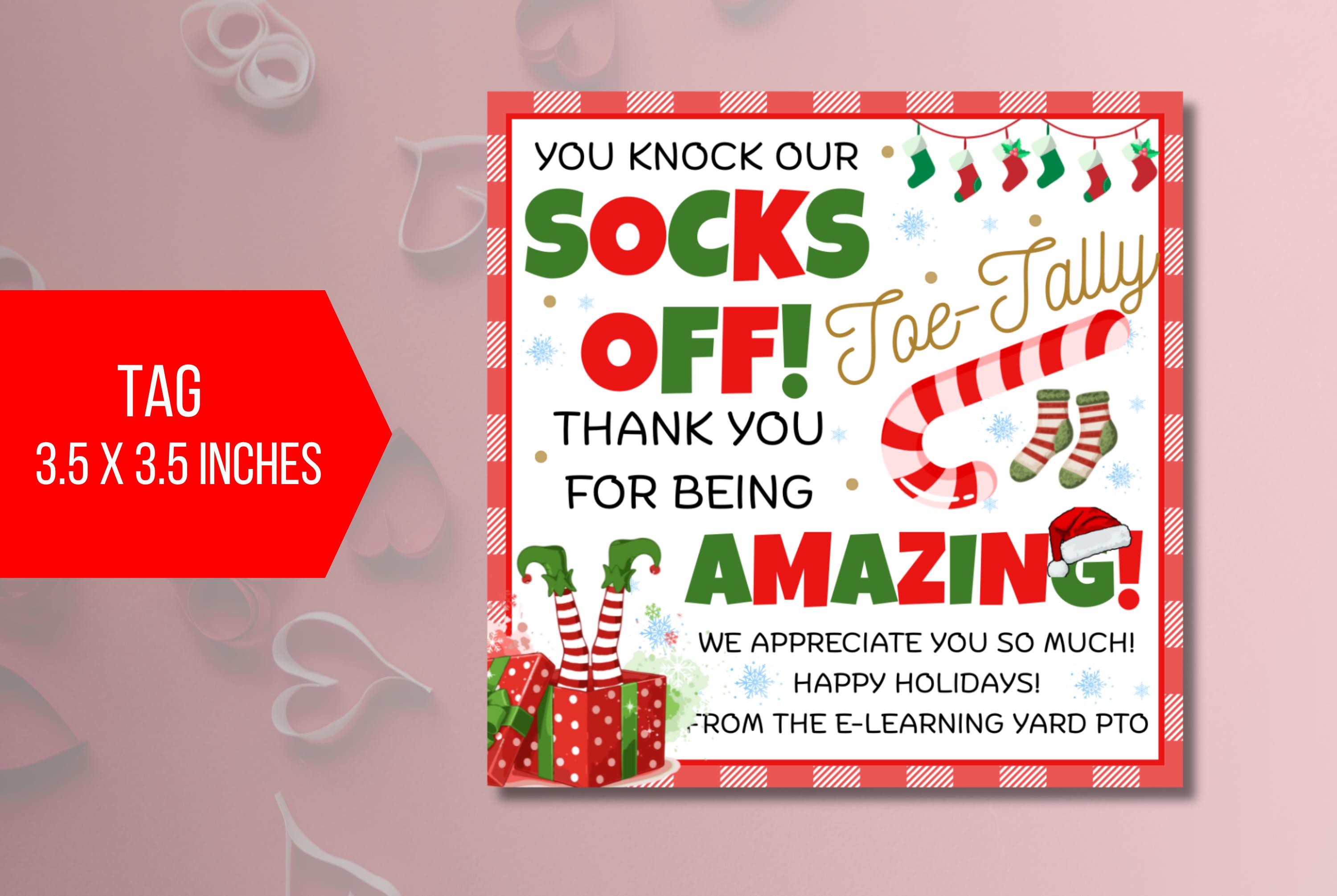 EDITABLE Christmas You Knock Our Socks off Tags, Teacher Appreciation ...