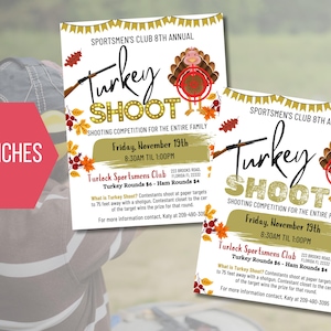 EDITABLE Turkey Trap Shoot Fundraiser, Thanksgiving Fundraiser Flyer ...