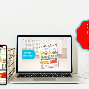 EDITABLE School Pajama Day Flyer, School Spirit Party, School ...