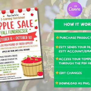 EDITABLE Apple Sale Fall Fundraiser Flyer, Fundraiser Invitation, Fall ...