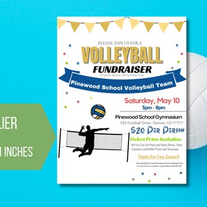 EDITABLE Volleyball Fundraiser Flyer Template, Charity Non Profit Event ...