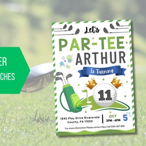 EDITABLE Let's Par-tee Birthday Invitation, Birthday Party Invite, Boy ...