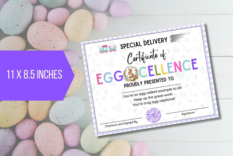 EDITABLE Easter Certificate of Egg-cellence, Easter Party, Easter Egg ...