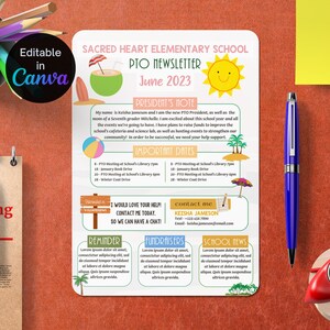 EDITABLE June PTO Newsletter Flyer, School Event, Why Volunteer School ...