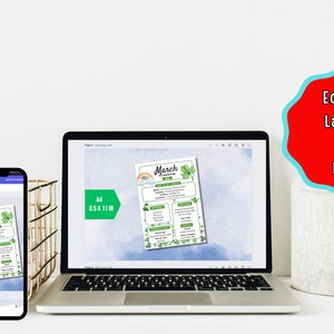 EDITABLE March Newsletter Template, Classroom Printable Handout Flyer ...