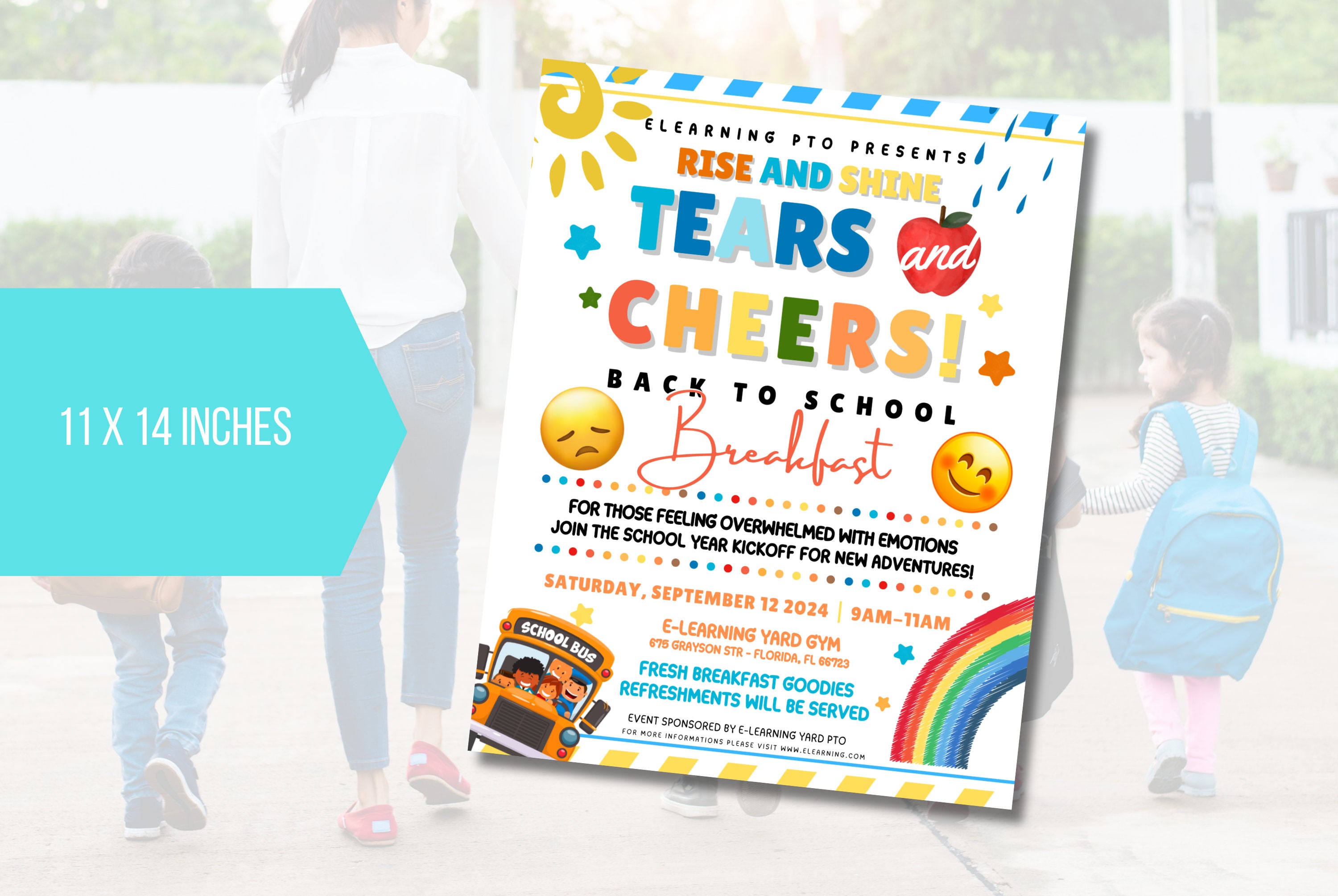 EDITABLE Tears and Cheers Breakfast, Back to School Invite PTA PTO ...