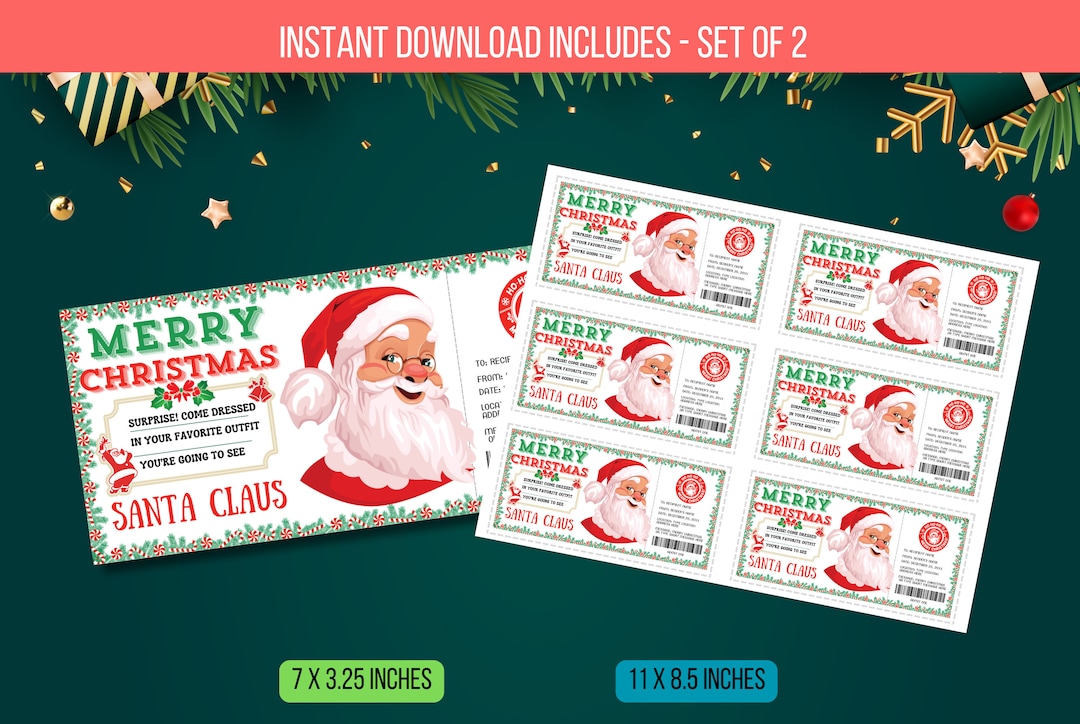 EDITABLE Photos With Santa Template Flyer, Photo Ticket, Picture With ...