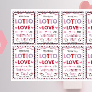 EDITABLE Wishing You a Lotto Love Tag, Valentine's Day Lotto Gift Tags ...