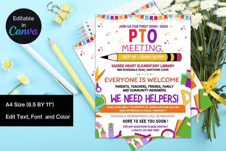 PTO/PTA Information Meeting Flyer Pto/pta Meeting Handout - Etsy