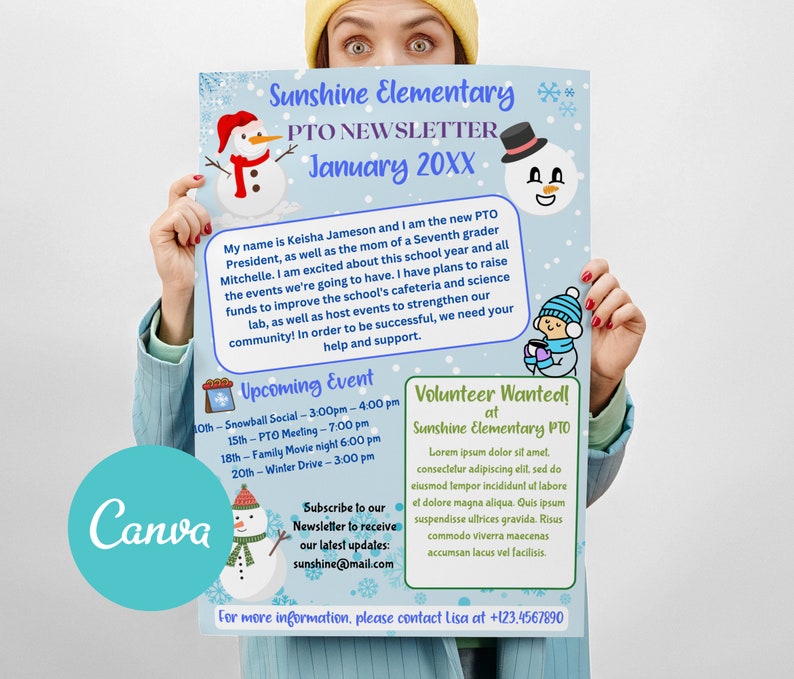 JANUARY PTO Newsletter Flyer, School Valentine Event, Why Volunteer ...