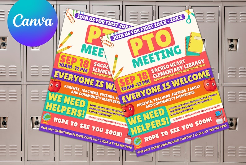 EDITABLE PTO PTA Meeting Handout Flyer School Fundraiser - Etsy