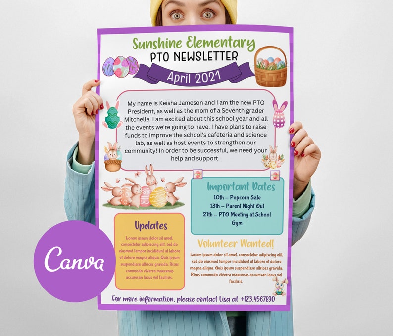 APRIL PTO Newsletter Flyer, School Easter Event Monthly Event, Why ...
