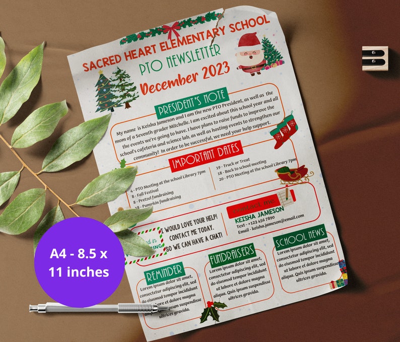 EDITABLE December PTO Newsletter Flyer, School Event, Why Volunteer ...