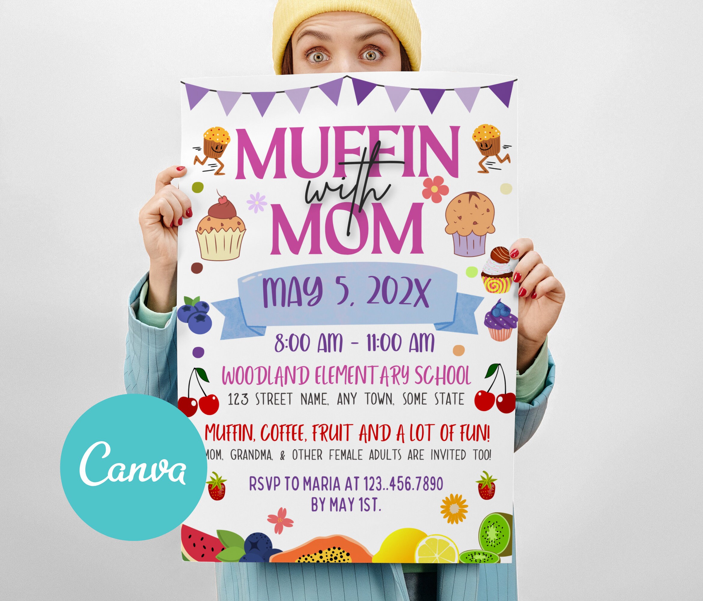 EDITABLE Pastries With Parents Flyer, PTA Breakfast School Fundraiser ...