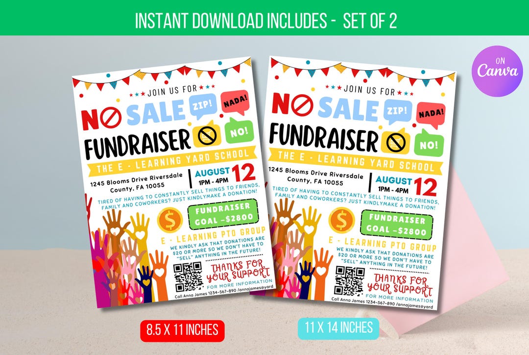 EDITABLE No Sale Fundraiser Flyer, School Fundraiser Event, PTO Charity ...