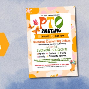 EDITABLE March PTO Meeting Handout Flyer, School Information Meeting ...